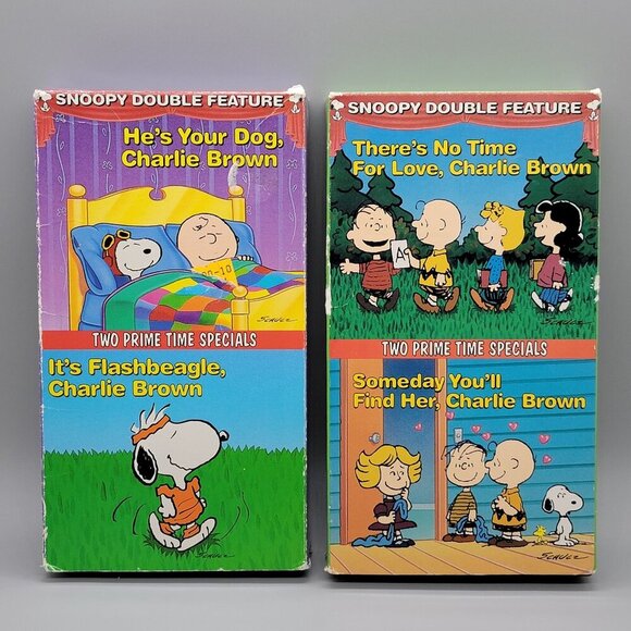 Media | Lot Of 2 Double Feature Snoopy Vhs Movies Charlie Brown | Poshmark